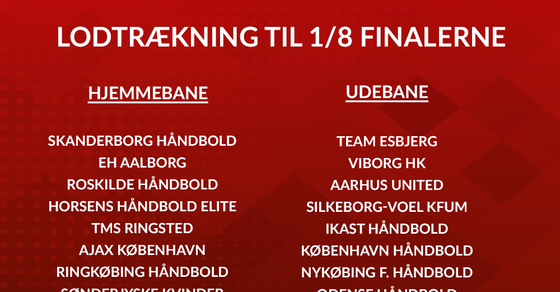 Kvindernes Santander Cup 1/8-finaler fundet